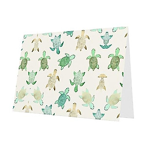 NEZIH Turtle Write Print Thank You Cards With Envelopes Classic Blank Thank Pearl Paper Greeting Card,