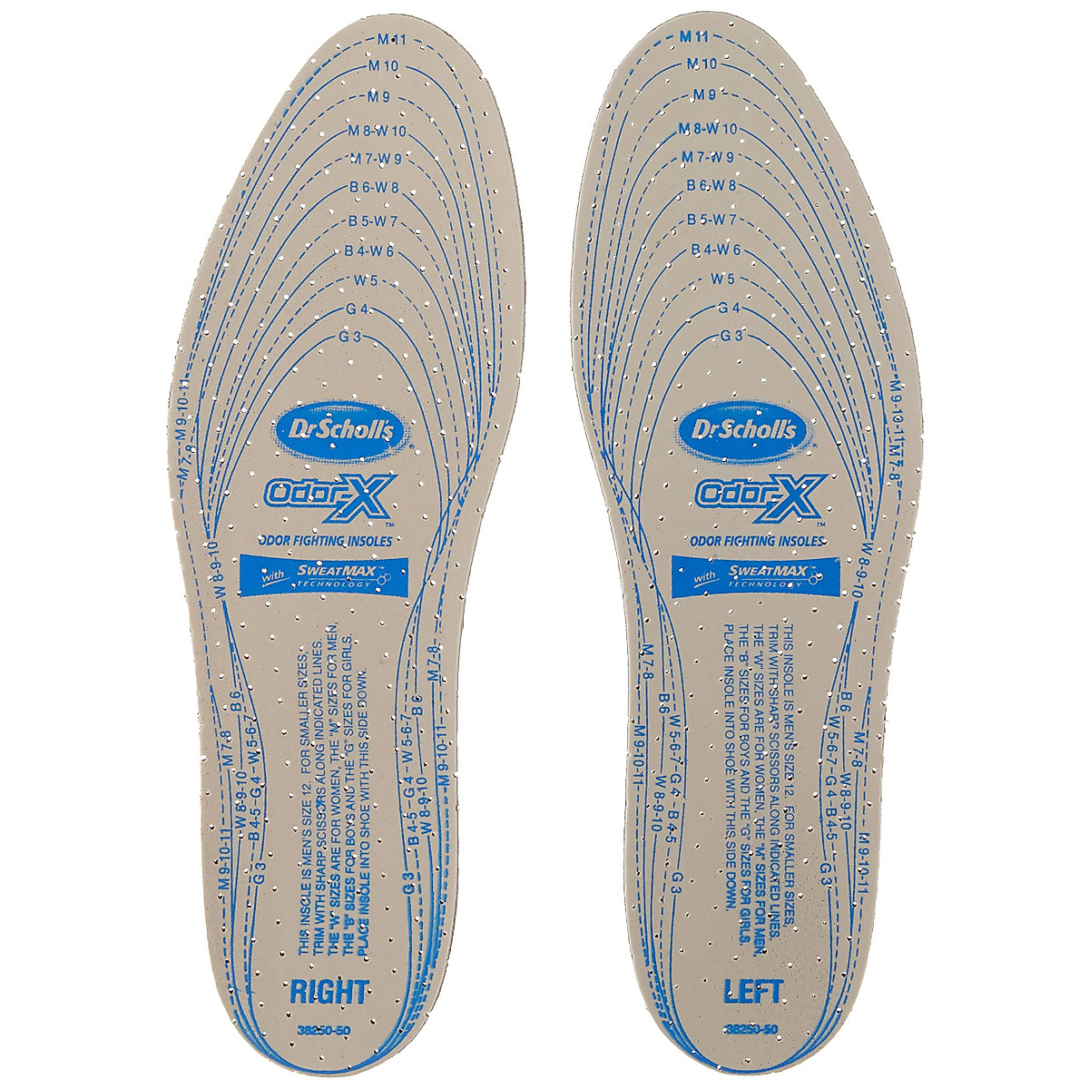 Dr. Scholl's Odor-X Odor Fighting Insoles, 1-Pair Packages (Pack of 4)