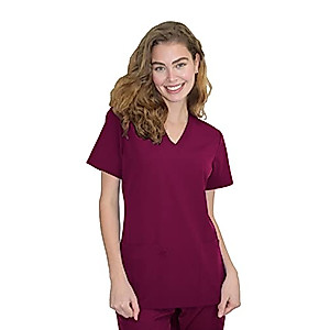GT Performance Women Medical Nursing Scrub Top GT 4FLEX-Berry/Wine-Medium