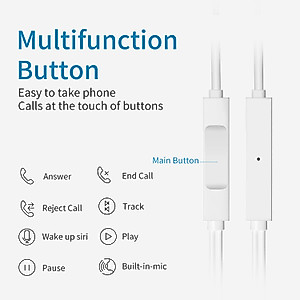 VddSmm Wired Earbuds 6 Pack Earbuds Earphones with Microphone Earbuds Wired Stereo in-Ear Headphones Compatible with iPhone and Android Smartphones iPad MP3 Fits All 3.5mm Interface Devices