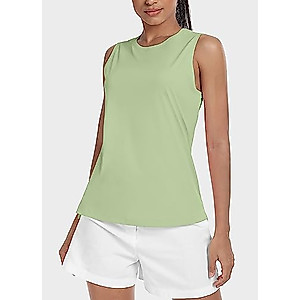 Hiverlay Workout Tank Tops for Women Loose Sleeveless Athletic Exercise Sports Gym Muscle Running Shirts Green s