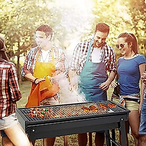 Portable Folding Charcoal Stainless Steel Barbecue Grill Outdoor Garden BBQ Utensil for Terrace Garden Hiking Picnics Party