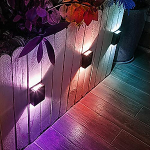 CIPACHO Solar Deck Lights,Outdoor Garden Wall Light up and Down Lamp,2 Pack LED Solar Fence Lights,Patio Decor for Post Yard Porch and Driveway,Waterproof. (Colour)