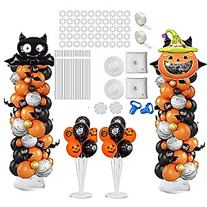 5FT Balloon Column Stand Kit Set of 2 Balloon Stands Arch Kit With Base 2 Table Balloon Stand Balloon Clips Knotter for Wedding Baby Shower Birthday Bachelorette Party Supplies