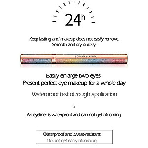 4d Silk Fiber Lash Mascara, SENANA MARINA Eyeliner & Mascara Set - Black Liquid Eyeliner Pencil/Waterproof Mascara - Sky High Mascara Black Volume and Length Lengthening No Clumping