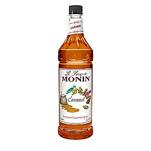 Monin - Caramel Syrup, Rich and Buttery, Great for Desserts, Coffee, and Cocktails, Gluten-Free, Non-GMO (1 Liter)