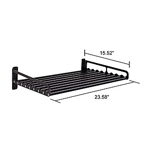 Goyappin Wall-Mounted Electric Oven Holder Shelf, 23.58"x15.52" Microwave Wall Shelf Microwave Oven Rack Kitchen Wall Pot Pan Rack Weight Bearing 80 lbs for Electric Oven Microwave