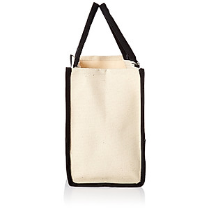 Mud Pie Classic Black and White Initial Canvas Tote Bags (N), 100% Cotton, 17" x 19" x 2"