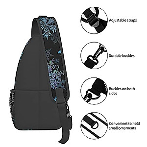 JSHXJBWR Christmas Snowflakes Chest Bags Winter Holiday Xmas Crossbody Sling Bag Travel Hiking Backpack Casual Shoulder Daypack For Women Men