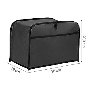 kwmobile Cover Compatible with 2 Slice Toaster - Plastic Case for Bread Toaster Machine- Dark Grey