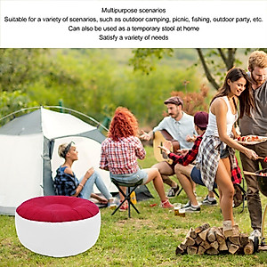 Inflatable Stool Ottoman Footrest, All Weather Foot Rest Indoor or Outdoor Use, Portable Flocking Inflatable Stool Ottoman Pouf Footstool for Home Patio Garden, Camping, Travel