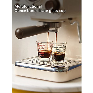 Shot Glasses Measuring cup Espresso Shot Glass Liquid Heavy Glass Wine Glass 2 Pack 26-Incremental Measurement 1oz, 6 Tsp, 2 Tbs, 30ml by TIYOORTA (2 pack black)