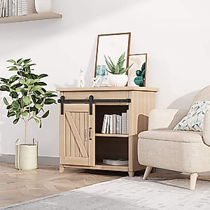 ZEKOO 5FT Super Mini Sliding Barn Door Hardware Kit for Single Door Cabinet, Small Barn Door Hardware Track Kit for TV Stand, Cupboards, Storage Cabinets, Wardrobes, I Shape Hanger (No Cabinet)