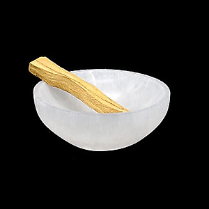 Soul Sticks Selenite Crystal Bowls for Smudging, Healing, Recharging Crystals | Pure Selenite Smudge Bowl & Crystal Charging Station Ethically Sourced in Morocco (5 Inch (Pack of 1))