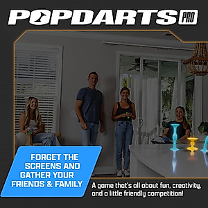 POPDARTS Glow Pack Game Set Glow in The Dark (Blue and Green) - Indoor, Outdoor Suction Cup Throwing Game - Competition with a POP