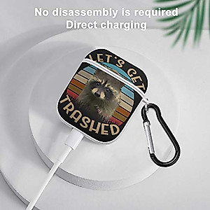 Funny Animals Raccoons Airpods Case Cover for Apple AirPods 2&1 Cute Airpod Case for Boys Girls Silicone Protective Skin Airpods Accessories with Keychain