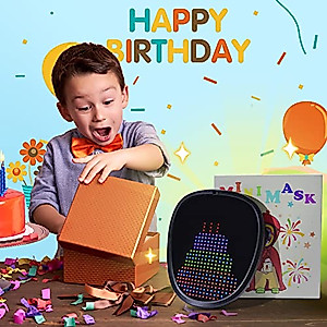 Ompusos LED Mask for kids - Gesture Sensing Transforming Light Up Face Mask for Halloween Rave, Birthday, and Masquerade Parties