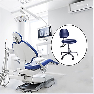 SFKLYU Ergonomic Dentist Chair Adjustable Dental Medical Chair Dentist Doctor's Stool with Backrest PU Leather,B,M