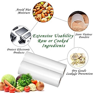 2 Pack 11" × 50' Vacuum Sealer Bag Rolls, Airproof Seal Bags for Food Storage, Meal Prep and Sous Vide, BPA-Free Thickened Sealer Bag Rolls