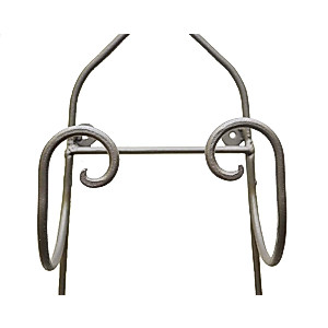 Laredo Import Wrought Iron Wall Towel Rack/Wine Rack-28.5 Inches Tall x 8.5 Inches Wide. Steel Gray Color, Holds Three.