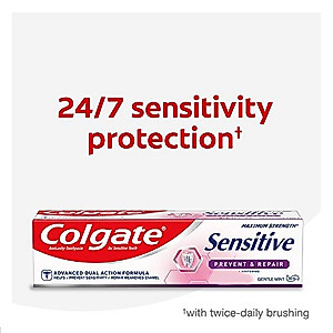 Colgate Sensitive Toothpaste with Whitening, Prevent and Repair, 6 Ounce, 3 Pack