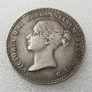 Kocreat Copy 1839 Queen Victoria Lion UK Coin-Replica Great Britain Silver Dollar Pence Gold Coin Royal Souvenir Coin Lucky Coin