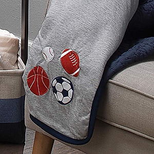 Lambs & Ivy Hall of Fame Sports Jersey/Sherpa Cozy Baby Blanket