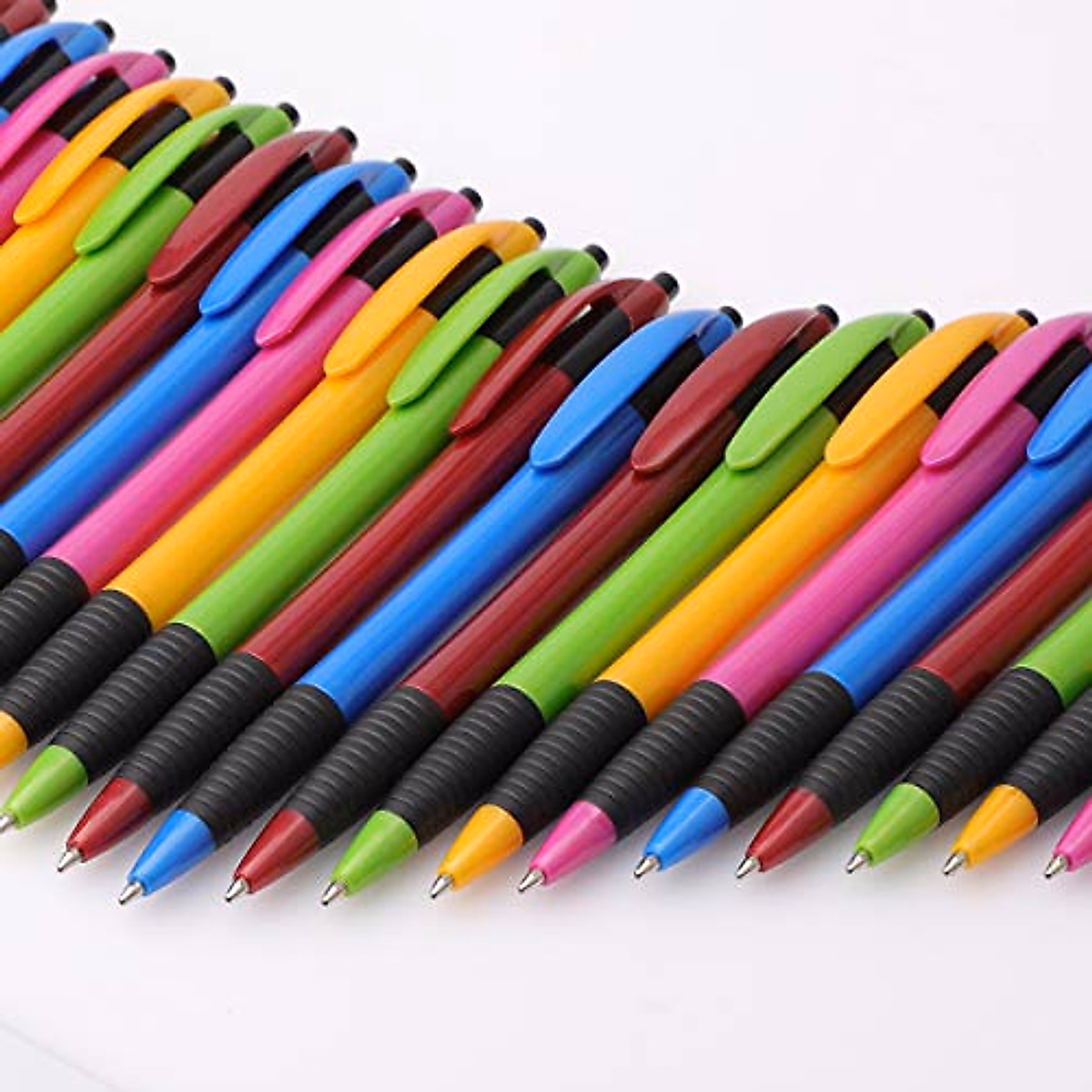 Sikao Pens Bulk Gripped Slimster Retractable Ballpoint Pen Medium Point Black ink Smooth Writing Pens for Journaling No Bleed (60Pack)