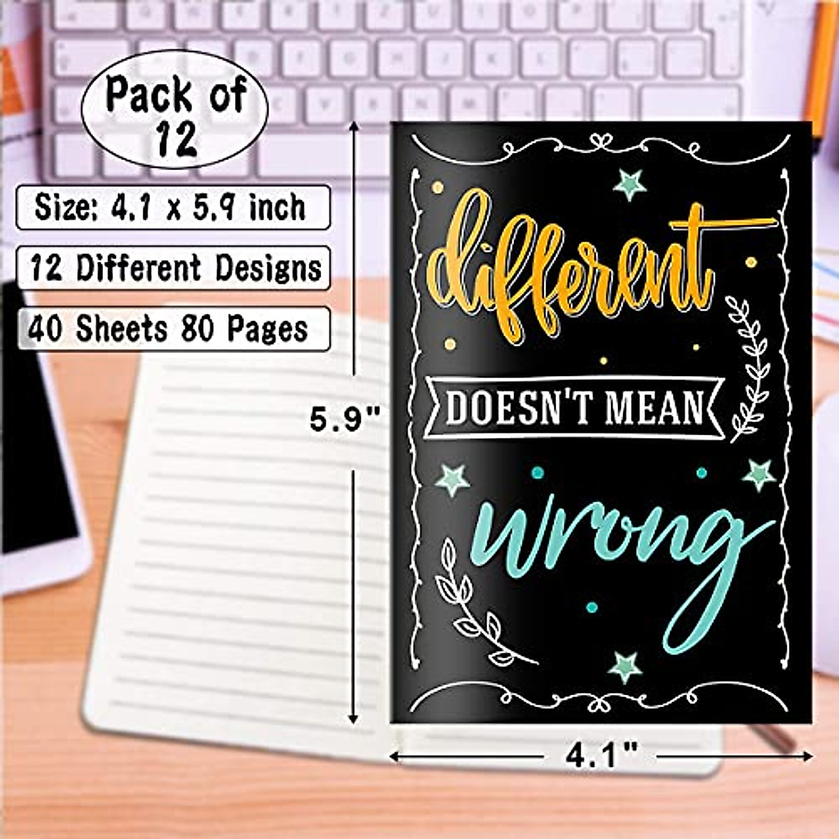 FANCY LAND Inspirational Notepads Pocket Notebooks Mini Small Motivational Journal for Kids Teens 80 Lined Pages A6