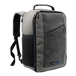 Cabin Max Manhattan XL 16x10x8 Backpack Usable as Underseat Carry on Luggage and Laptop Backpack (Grey Blue)