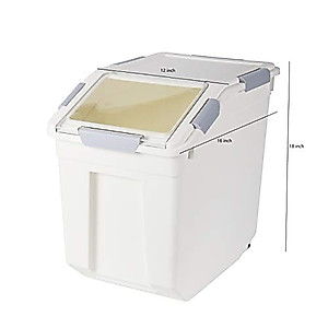 Flour Storage Container 25 lb with Wheels Seal Locking Lid PP (Pack-2)