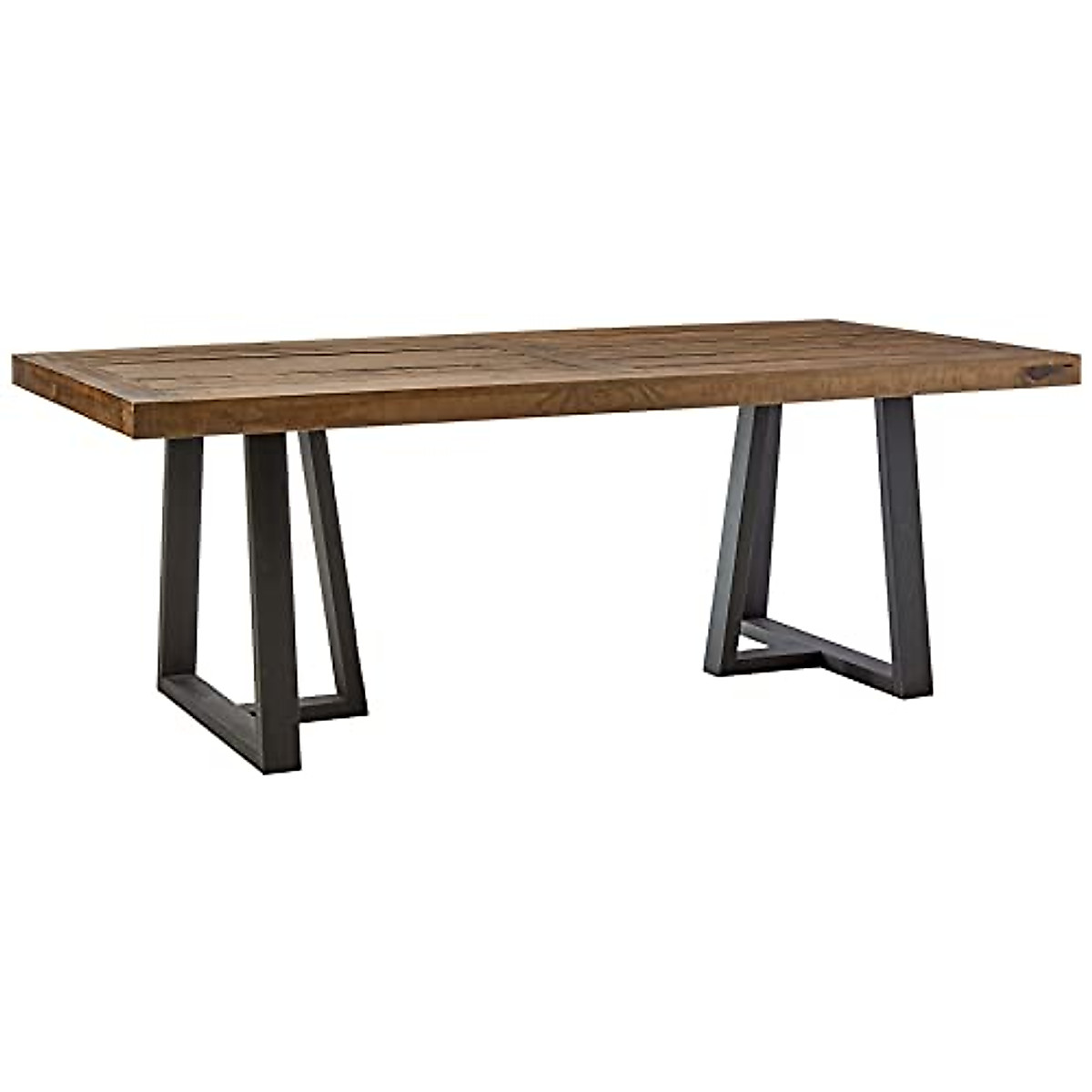 Alpine Furniture Prairie Dining Table, 84" W x 42" D x 30" H, Reclaimed Natural and Black Finish