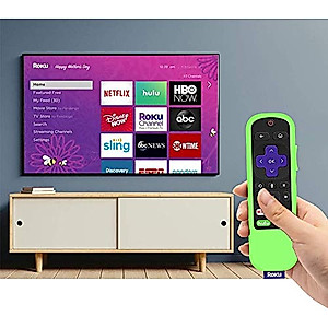 3 Pack Protective Case for TCL Roku TV Steaming Stick 3600R/3800/3900 Remote, Silicone Cover Roku Voice/Express/Premiere Remote Controller Skin, Replacement Sleeve Protector-Glow Green,Glow Blue,Red