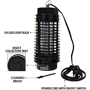 Bug Zapper, Mosquito Zapper Outdoor, Electric Mosquito Killer Indoor, Fly Trap, Effective Insect Zapper for Home Backyard Patio, Waterproof Indoor & Outdoor (Black)