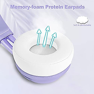 REETEC Wireless Bluetooth Headphones Over-Ear - [40 Hrs Playing Time, Soft Protein Earpads] Foldable HiFi Stereo Wireless Headphones with Microphone, Deep Bass Headset for Phone, PC, iPad - Purple