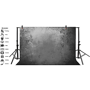 JASREE Vinyl 10x8ft Vintage Abstract Grey Backdrop for Photography Blue Backdrop Gradual Change Gray Cement Wall Background Kids Baby Shower Adults Wedding Photos Portrait Backdrop Photoshoot Props