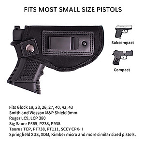 POYOLEE Gun Holster for Women Concealed Carry Holster for Pistols Universal IWB Holster Fits Glock 19 26 43 Springfie XD XDS S&W M&P Shield 9mm Ruge LC9 & All Similar Handguns