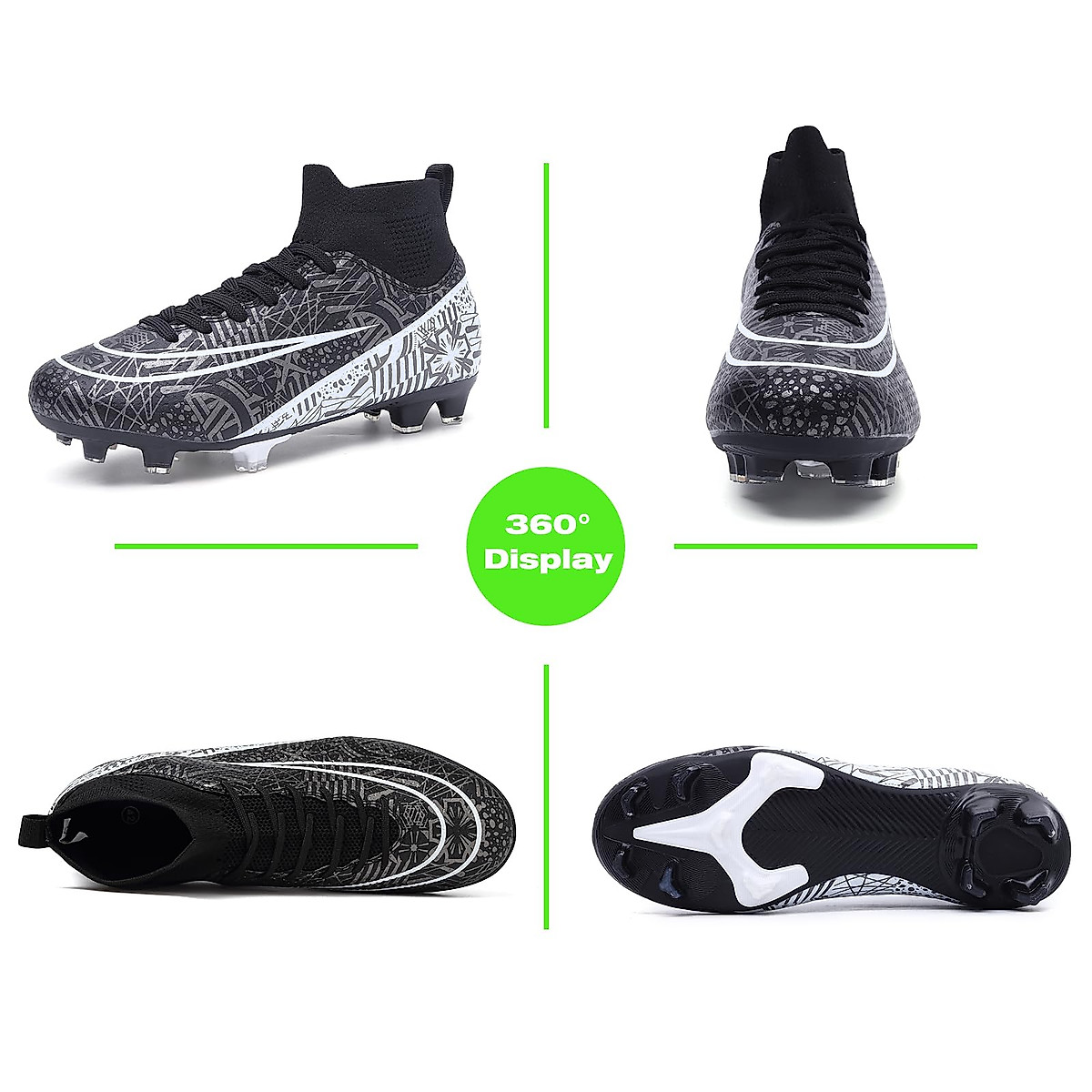 Mens Soccer Cleats Women Football Cleats Tacos De Futbol para Hombre Soccer Shoes Football Shoes for Turf Futsal Shoes Cleats Football Turf Cleats Professional Football Training Boots AG FG