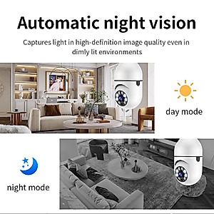 SCTEWELL Webcam WiFi Connection Voice intercom Mobile Detection Alarm Function Home System 1080P E27 Two Way Audio Network Wireless Camcorder