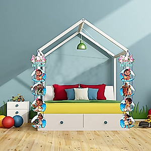 10 Pieces Princess Moana Cardboard Door Sign Banner Porch Sign Moana Hanging Signs for Outdoor Indoor Bedroom Wall Decoration Moana Themed Supplies