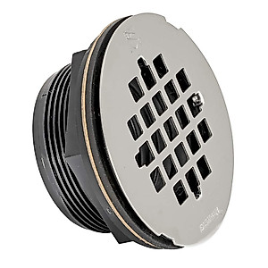 EZ-FLO 2 Inch ABS No-Caulk Shower Drain with Wrench, Stainless Steel, 15312