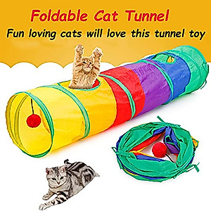 Bunny Hideout, Rabbit Tunnels and Tubes, 3 Pack of Grass Balls - Collapsible Hideaway Small Animal Activity Tunnel Toys for Chinchillas Ferrets Guinea Pigs Gerbils Hamsters Rats, Size - 47 x 10 in