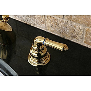 Kingston Brass KB952 Magellan II 4-Inch to 8-Inch Mini Widespread Lavatory Faucet with Metal lever handle, Polished Brass