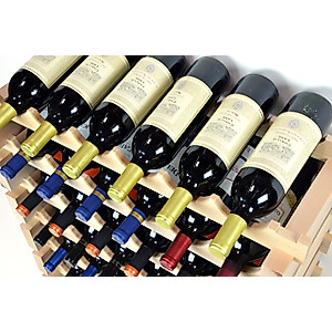 Modular Wine Rack Beechwood 40-120 Bottle Capacity 10 Bottles Across up to 12 Rows Newest Improved Model (40 Bottles - 4 Rows)