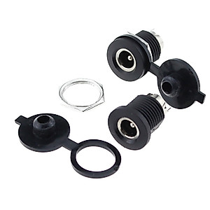 MTQY 5PCS 5.5x2.1mm DC Power Socket 50V 10A 2.1mm x 5.5mm Panel Mount Connector Adapter with Prewelded Wire and Waterproof Plug for Telephone Video Communication Audio