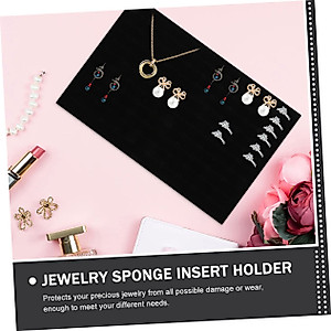 ABOOFAN 2pcs Box Jewelry Sponge Pad black stand black necklaces foam inserts jewelry insert sponge earring tray inserts sponge earring tray Ear Stud Sponge Insert jewelry supplies earrings