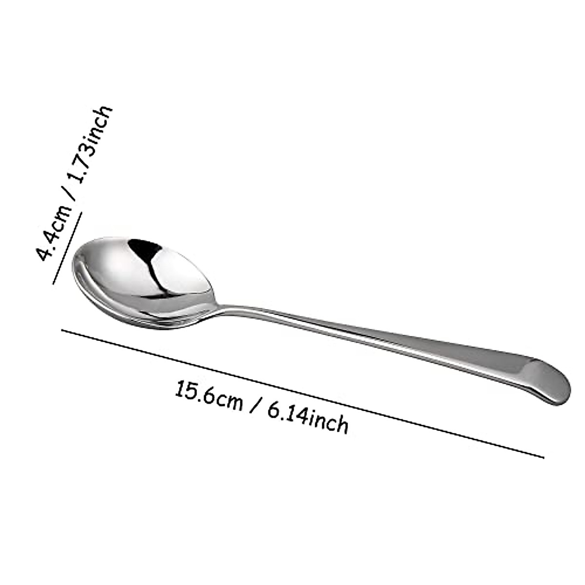 IMEEA Roud Soup Spoons SUS304 Stainless Steel Small Soup Spoons 6-Inch, Set of 4