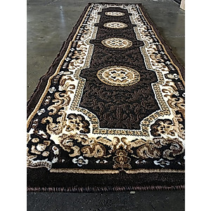 YHSF Traditional Floral Area Rug - Rugs for Living Room, Bedroom, Entryway, Dining Room, Kitchen Rugs Non Slip Washable Carpet Rug - Easy Clean Colorful Flower Rug - Black, 2 ft x 7 ft