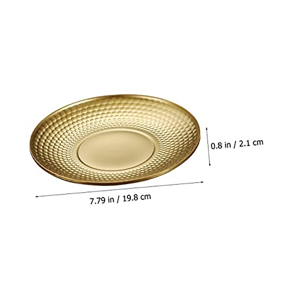 Cabilock 4pcs Hammered Fruit Plate metal noodles dish dessert dishes noodle plate food plates fruit holder dishes key tray dinner plate Disc Stainless steel child creative plate dried fruit