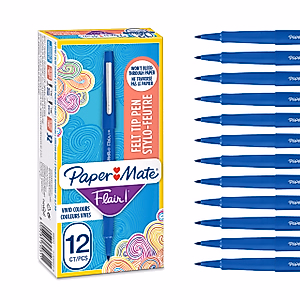 Paper Mate Flair Original Fibre Tip Pen Medium 1.0mm Pack of 12